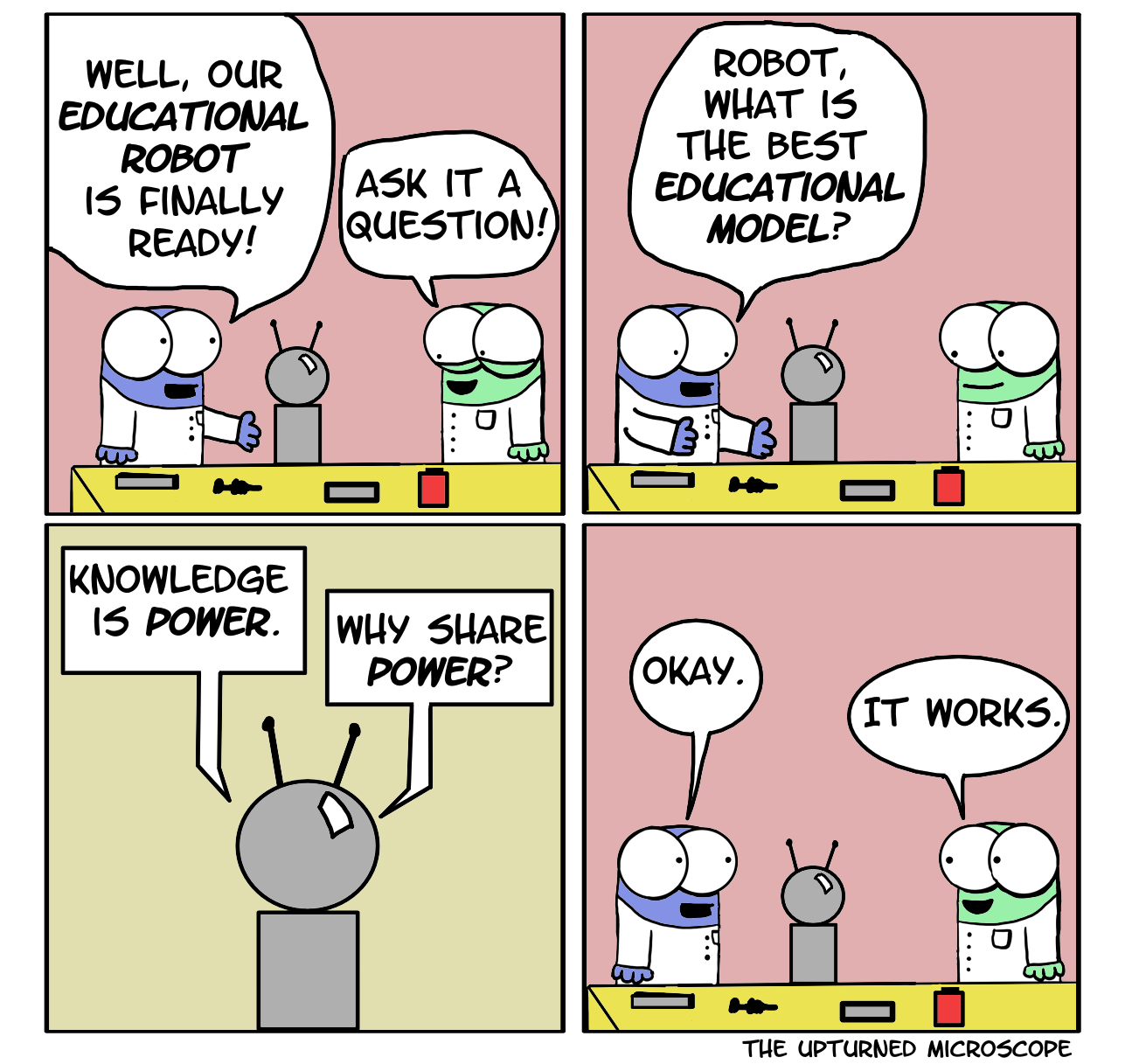 Educational robot (Comic for EPFL Dimensions #5) | The Upturned Microscope